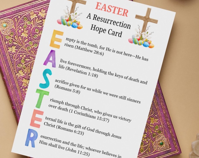 Christian Easter Card Printable, Digital Easter Card, Resurrection ...