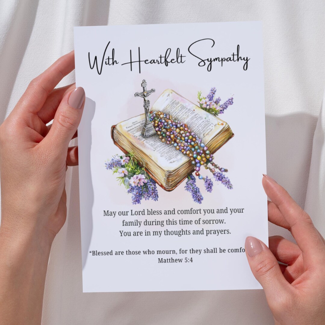 Catholic Sympathy Card Catholic Bereavement Card Catholic Condolence Card Catholic Printable ...