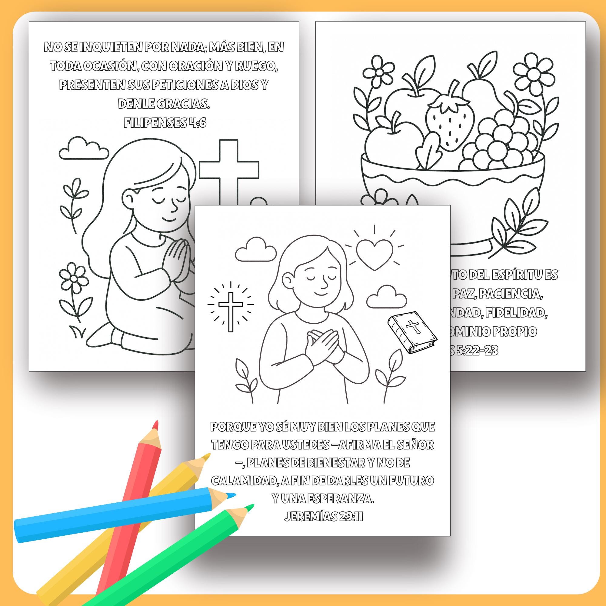 Spanish Bible Verse Coloring Pages for Kids - En Español - Sunday ...