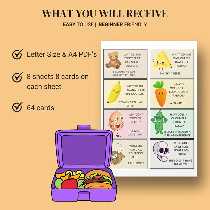Lunchbox Jokes for Kids, Printable Funny Lunch Notes, School Jokes ...