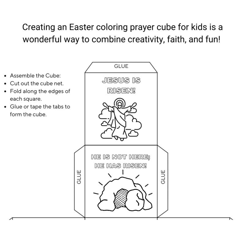 Easter Prayer Cube, Printable Kids Activities, Bible Crafts for Sunday ...