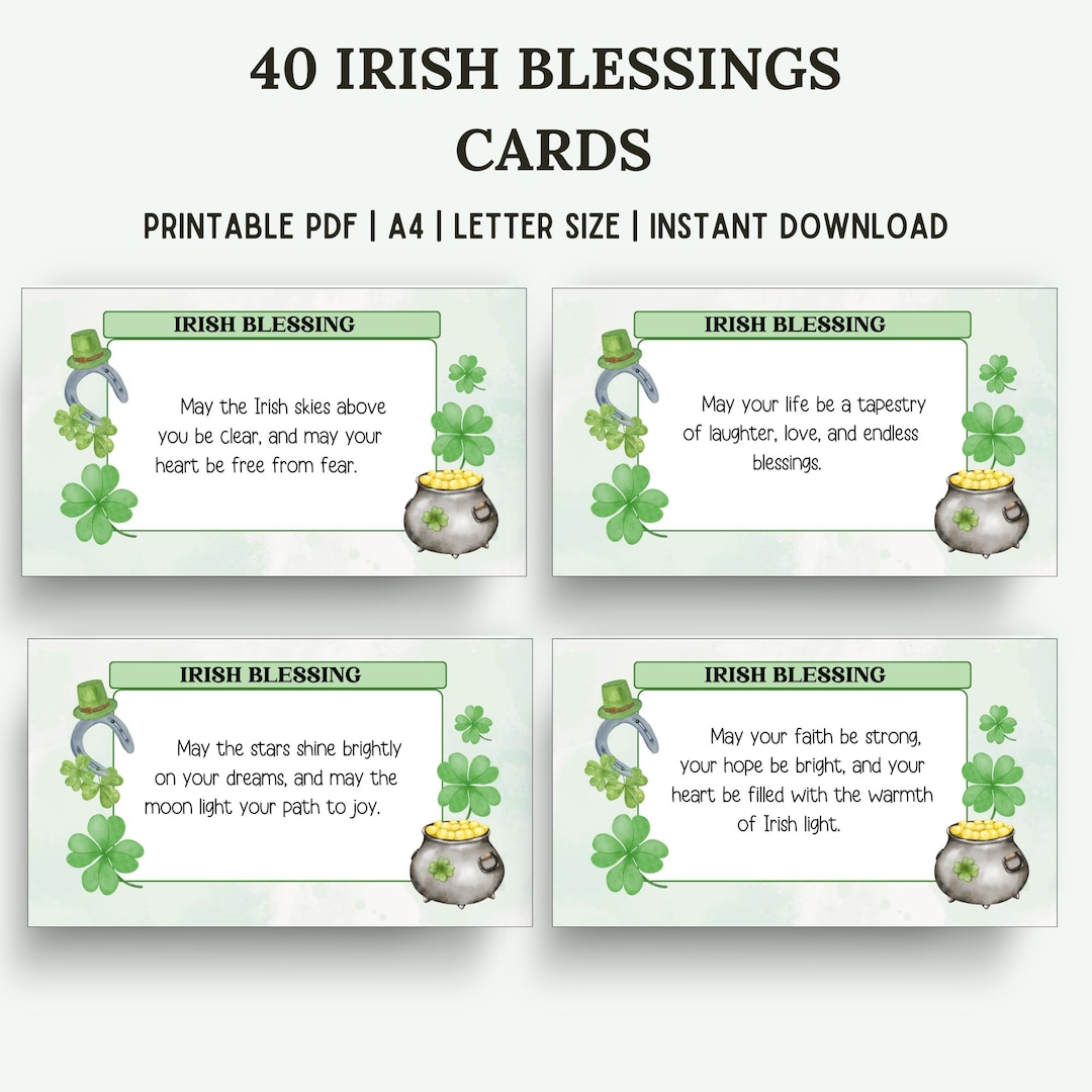 Irish Blessing Card Printable, St. Patrick's Day Printable Gift ...