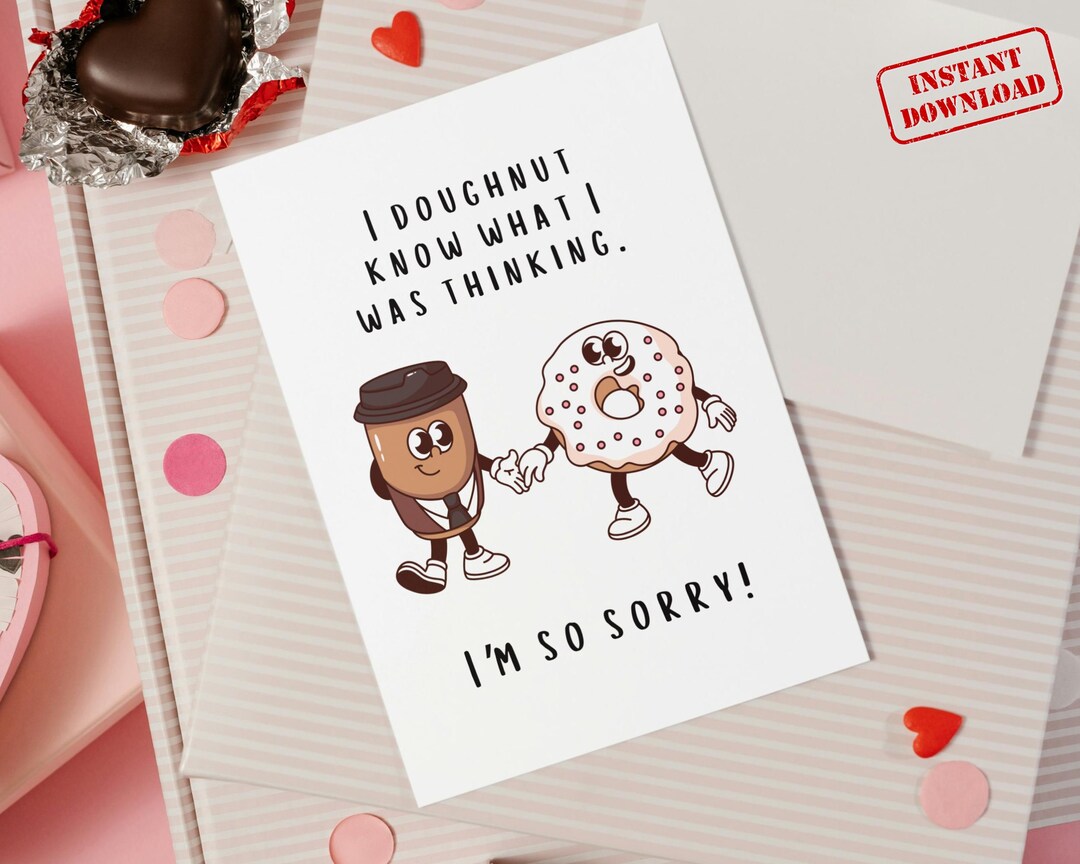 Forgive Me Card, Heartfelt Apology Greeting, Funny Romantic Sorry Note ...