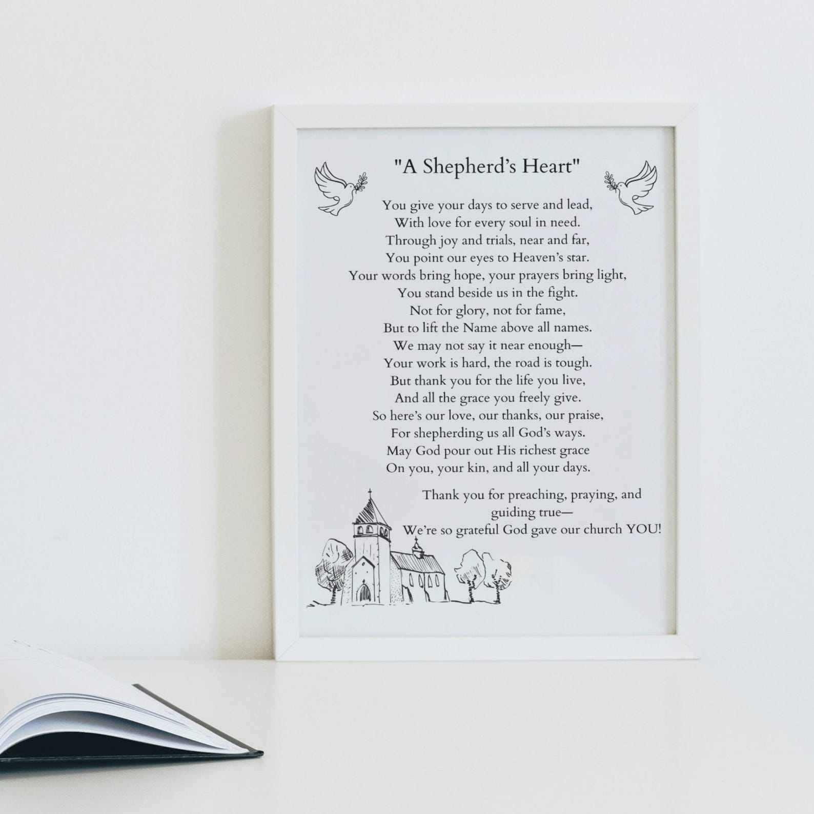 Pastor Appreciation Poem Print: Clergy Gift, Thank You Verse (digital ...