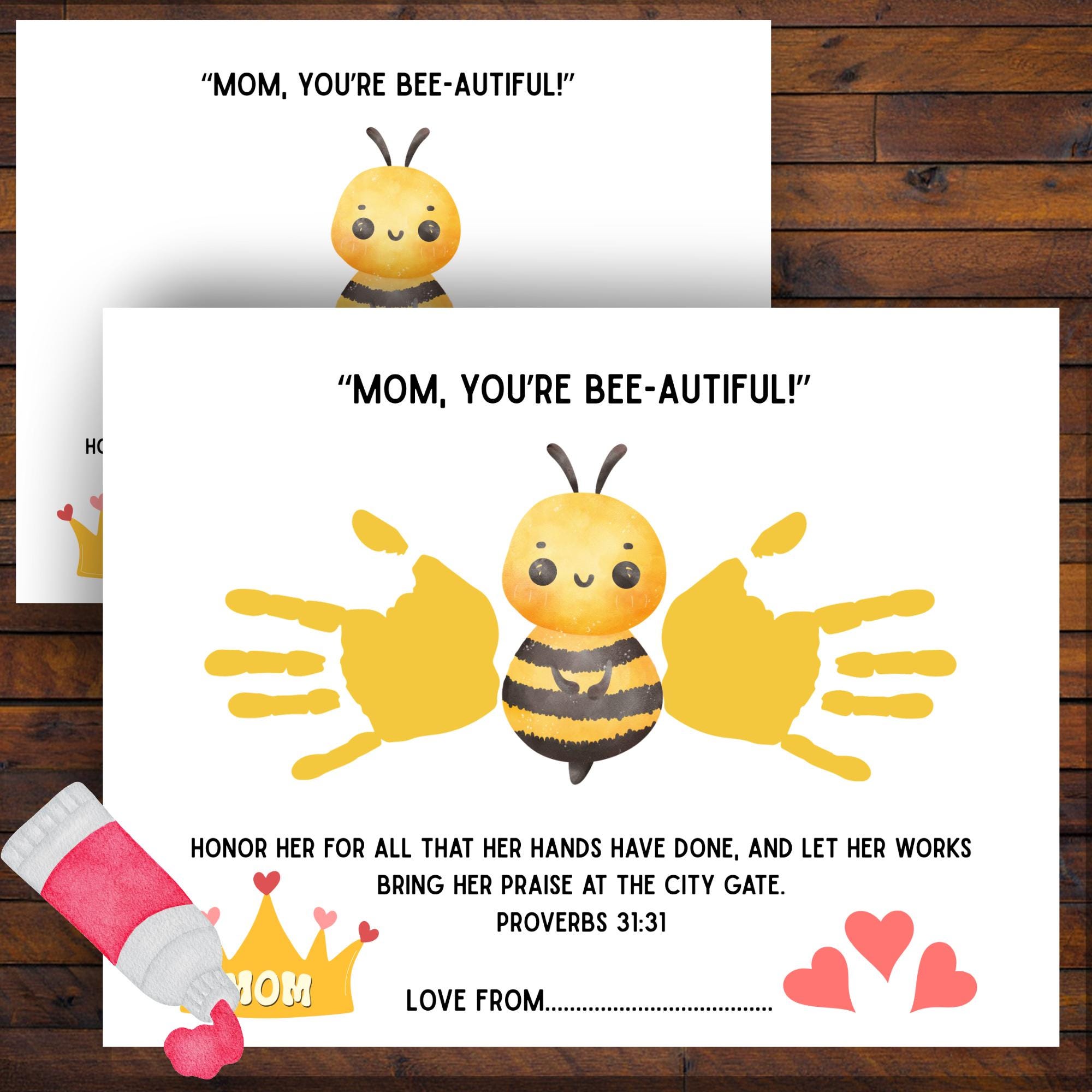 Mother's Day Bible Craft Handprint Art Christian Keepsake (digital ...