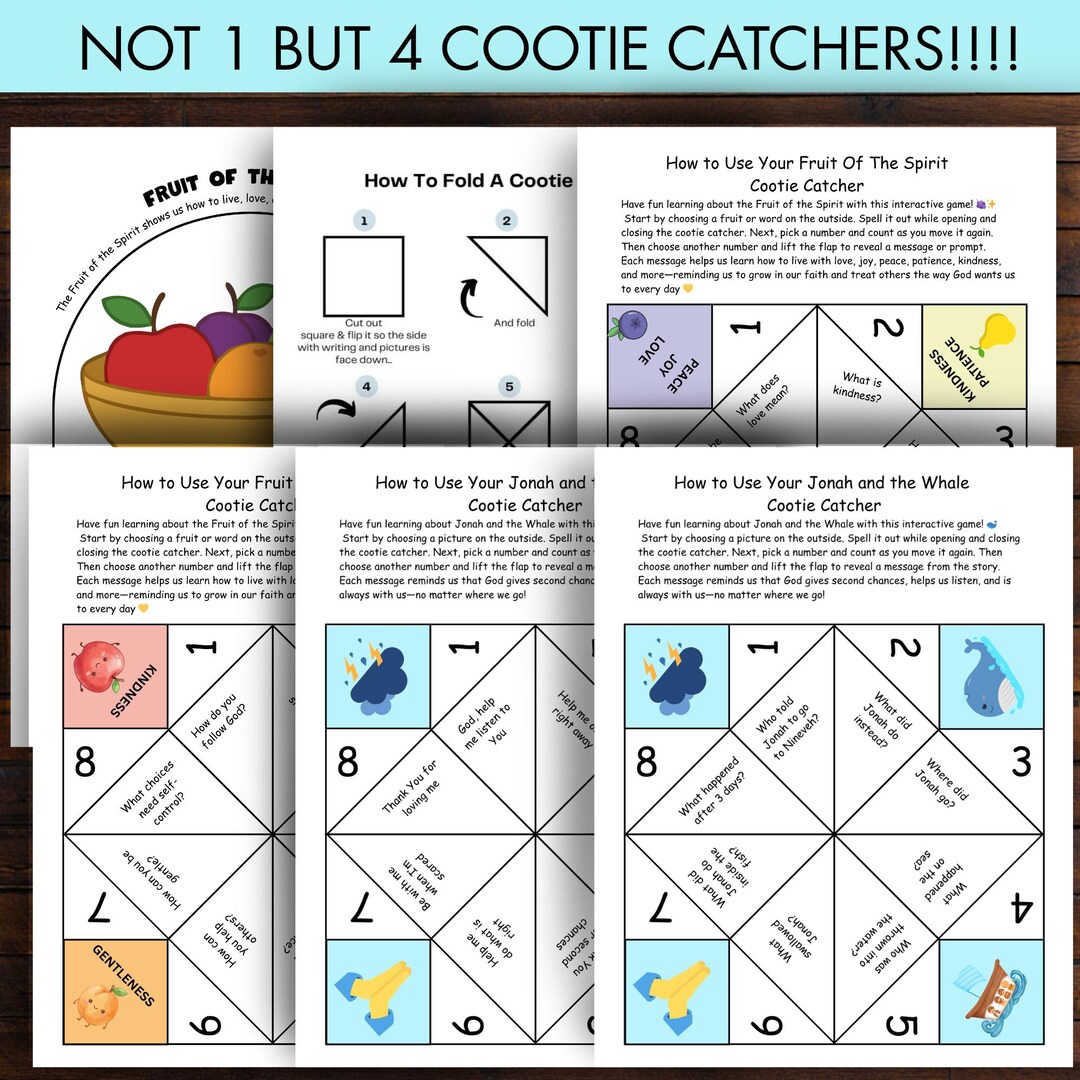 Fruit of the Spirit Activity for Kids, Cootie Catcher Sunday School ...