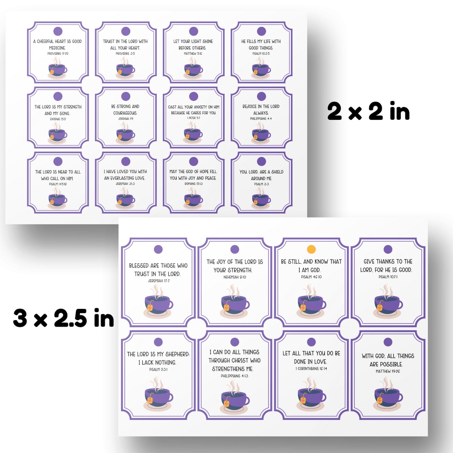 Printable Scripture Tea Tags, Tea Bag Tags for Mother's Day, Scripture ...