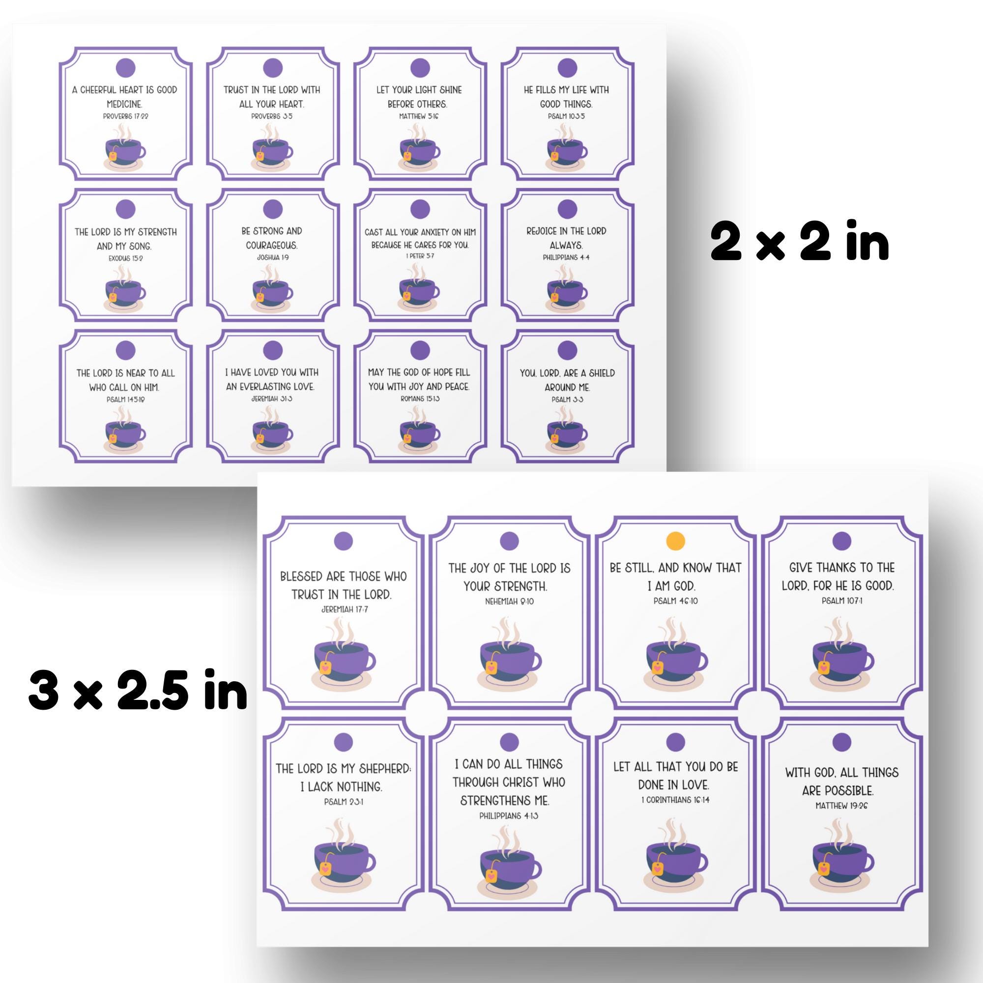 Printable Scripture Tea Tags, Tea Bag Tags for Mother's Day, Scripture Gift Tags, Women's ...