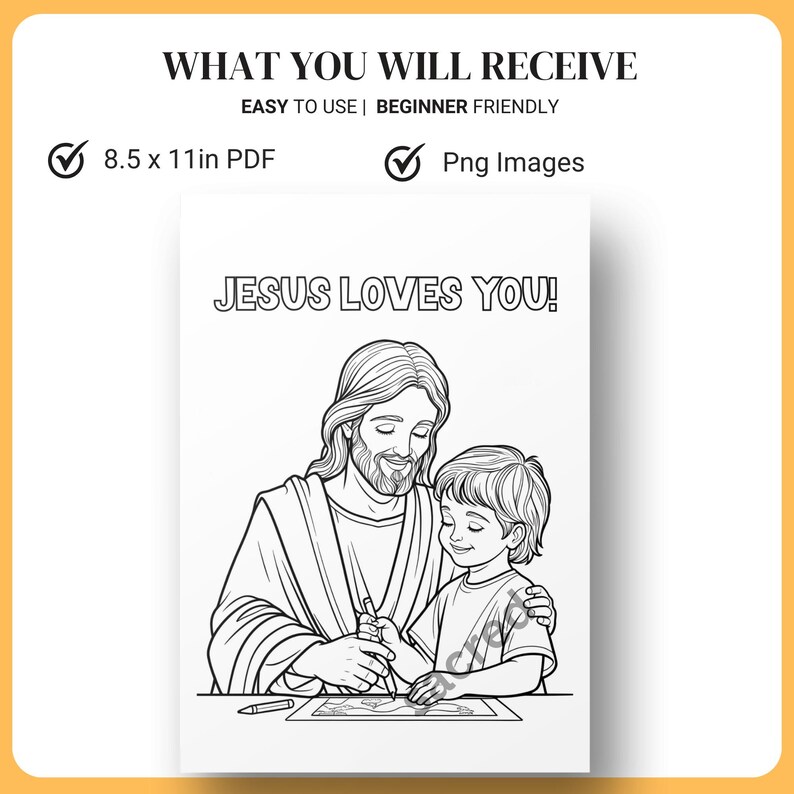 Jesus Loves You Coloring Page - Etsy
