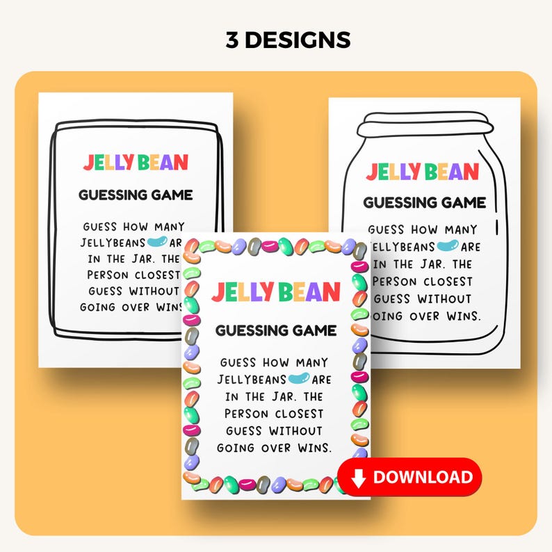 Jelly Bean Guessing Game: Easter Party Printable (instant Download) - Etsy