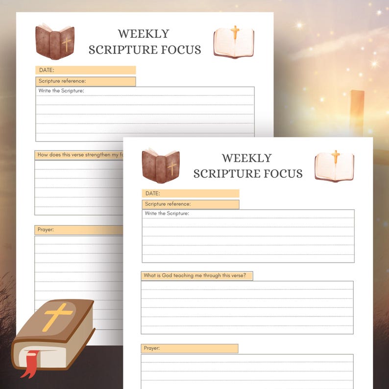 52-week Scripture Writing Journal & Verse Cards Bundle | Christian ...