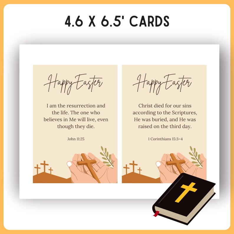Printable Christian Easter Cards | Bible Verse | Flat Cards | Religious ...
