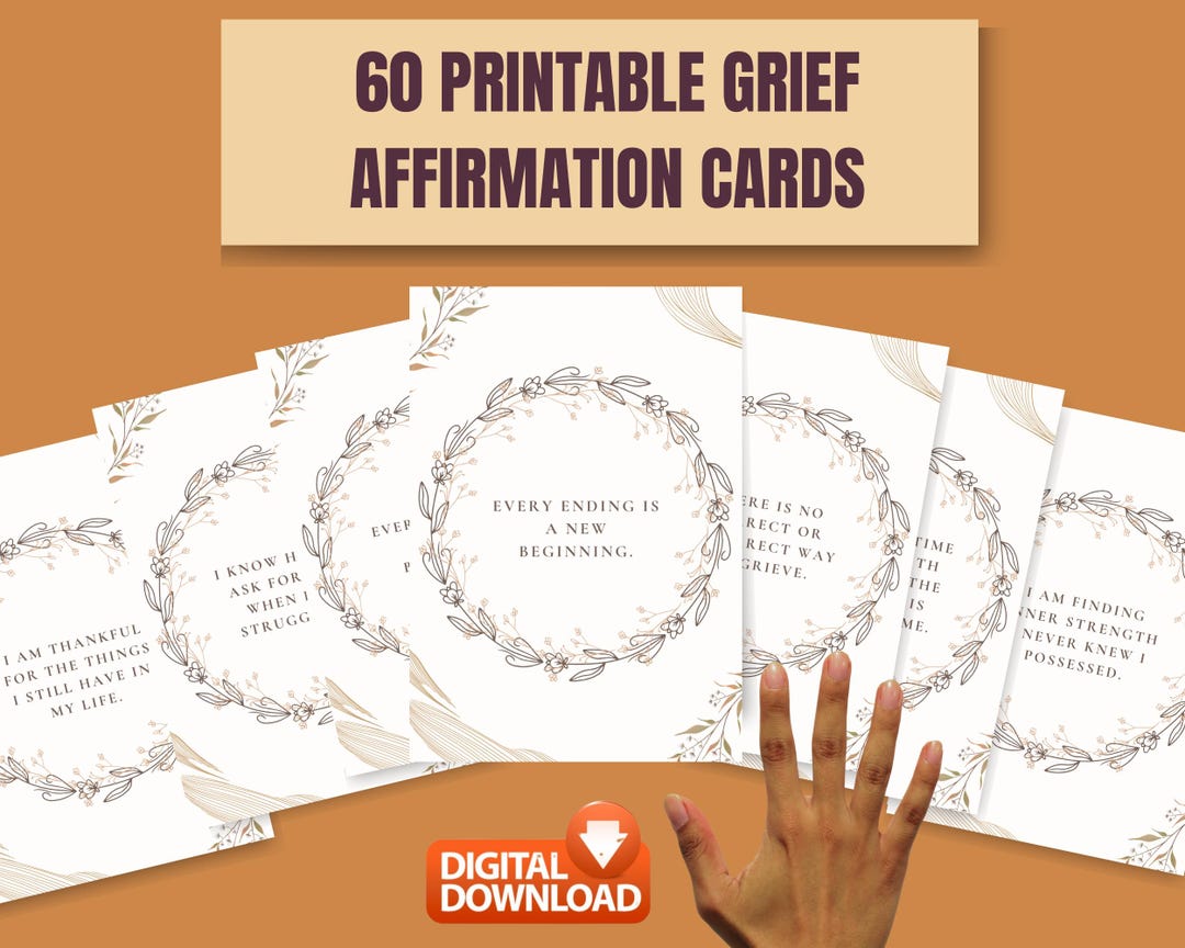 Grief Affirmation Cards - Sympathy Gift - Bereavement Comfort ...