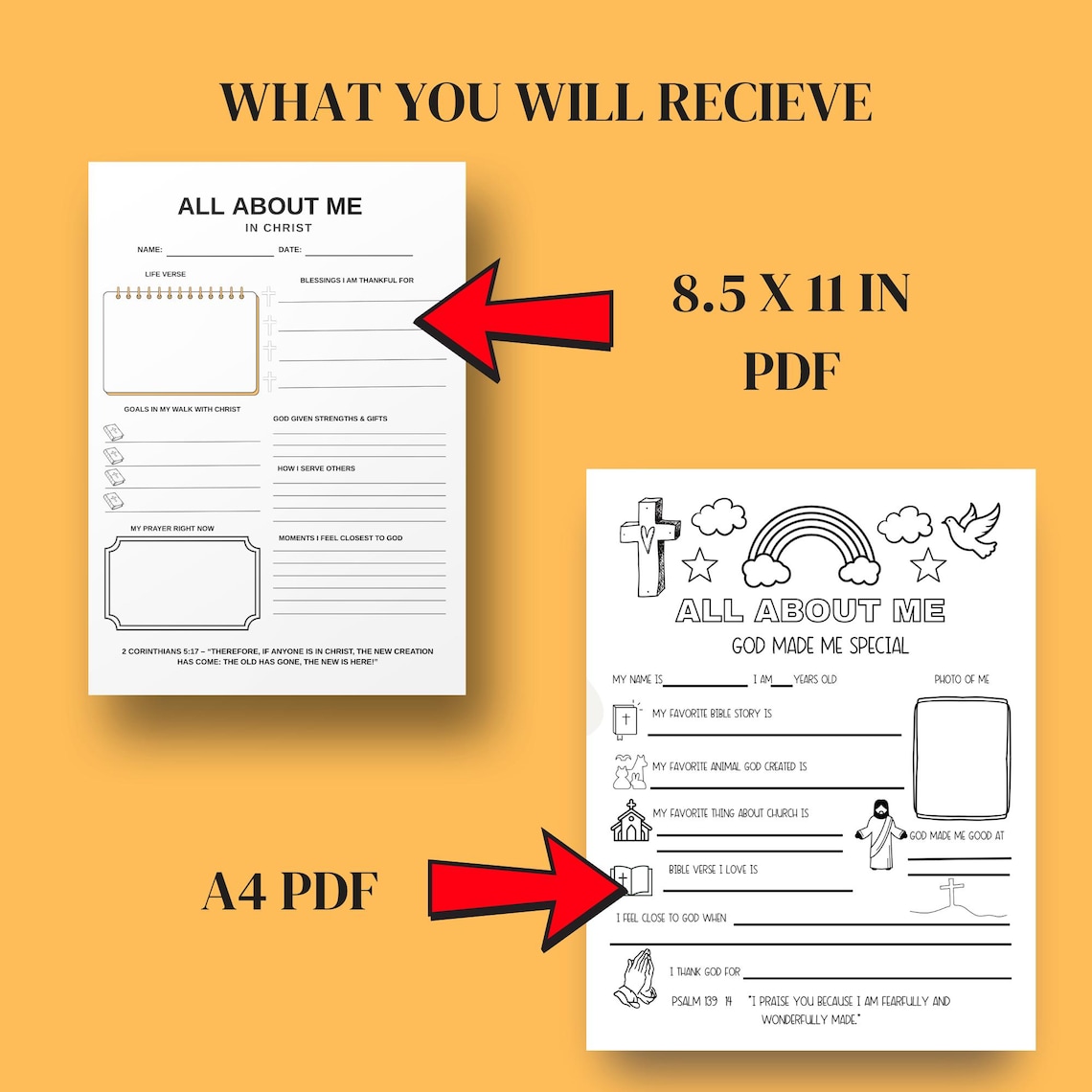 All About Me Christian Printable Activity for Kids and Adults - Etsy