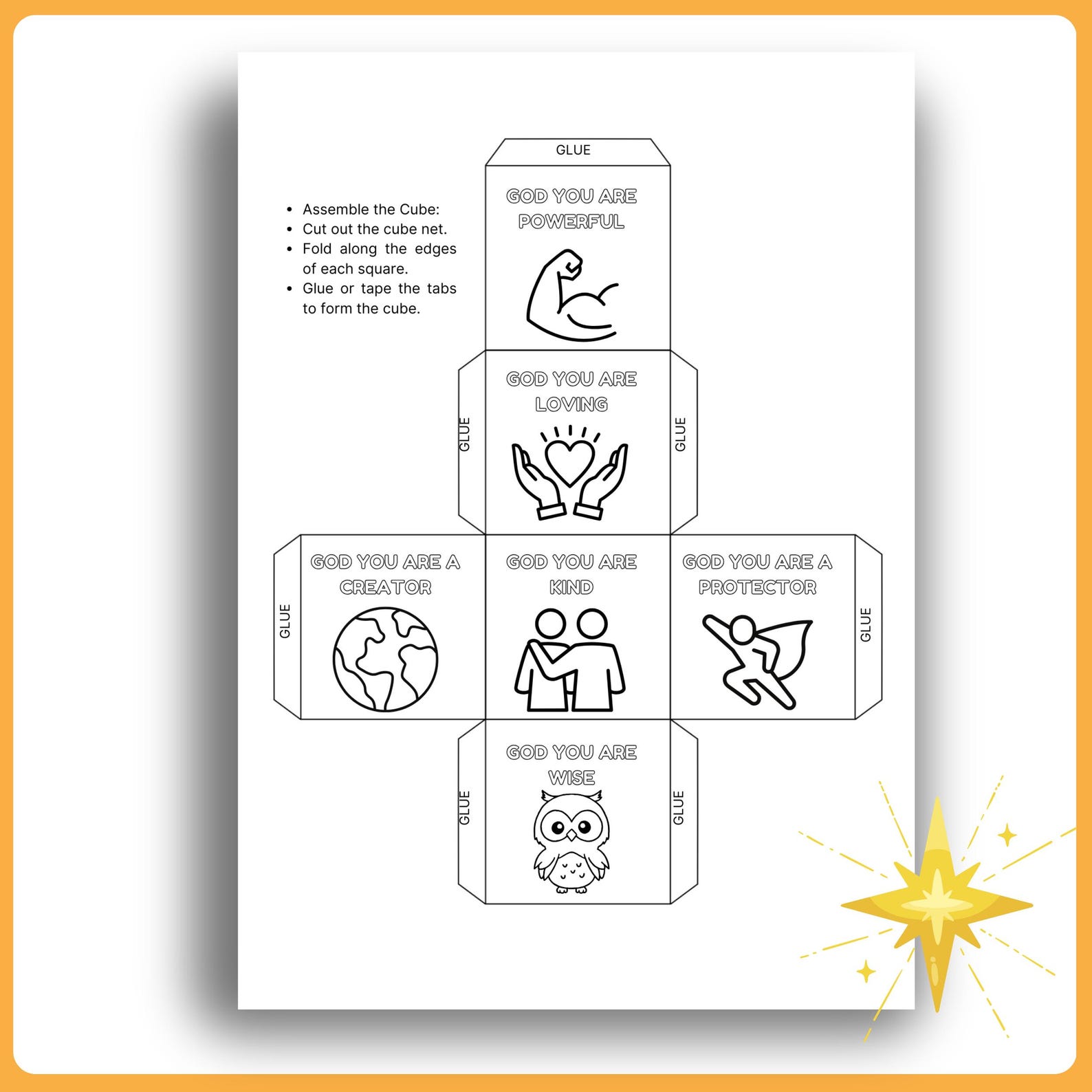 Printable Prayer Cube for Kids – Christian Activity, Bible Craft ...