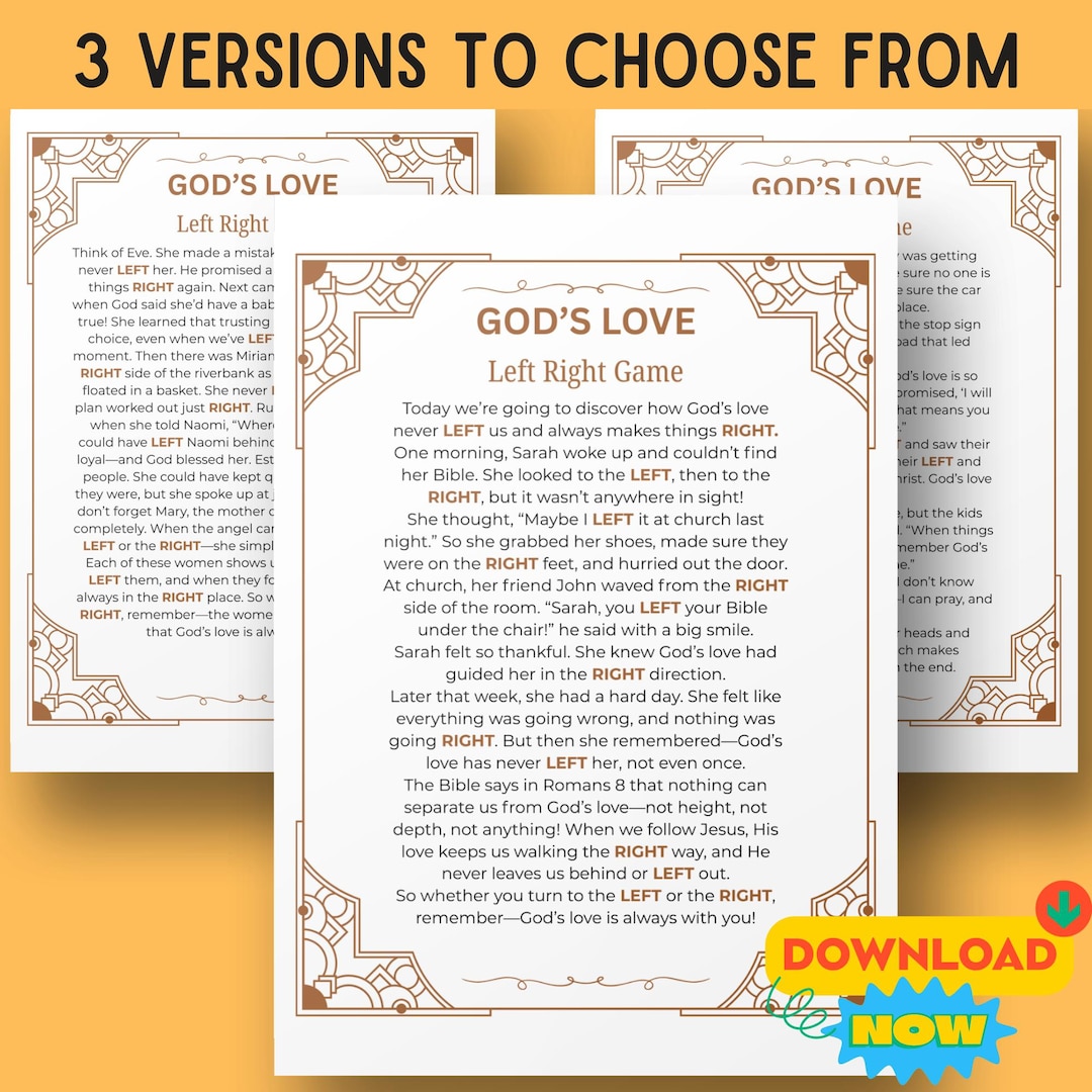 Women in the Bible Left Right Game, Fun Printable Activity for Church ...
