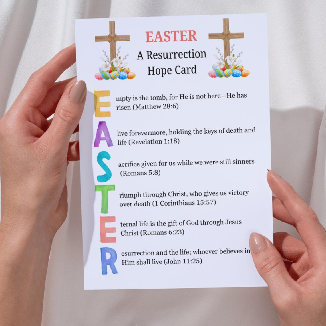 Christian Easter Card Printable, Digital Easter Card, Resurrection ...