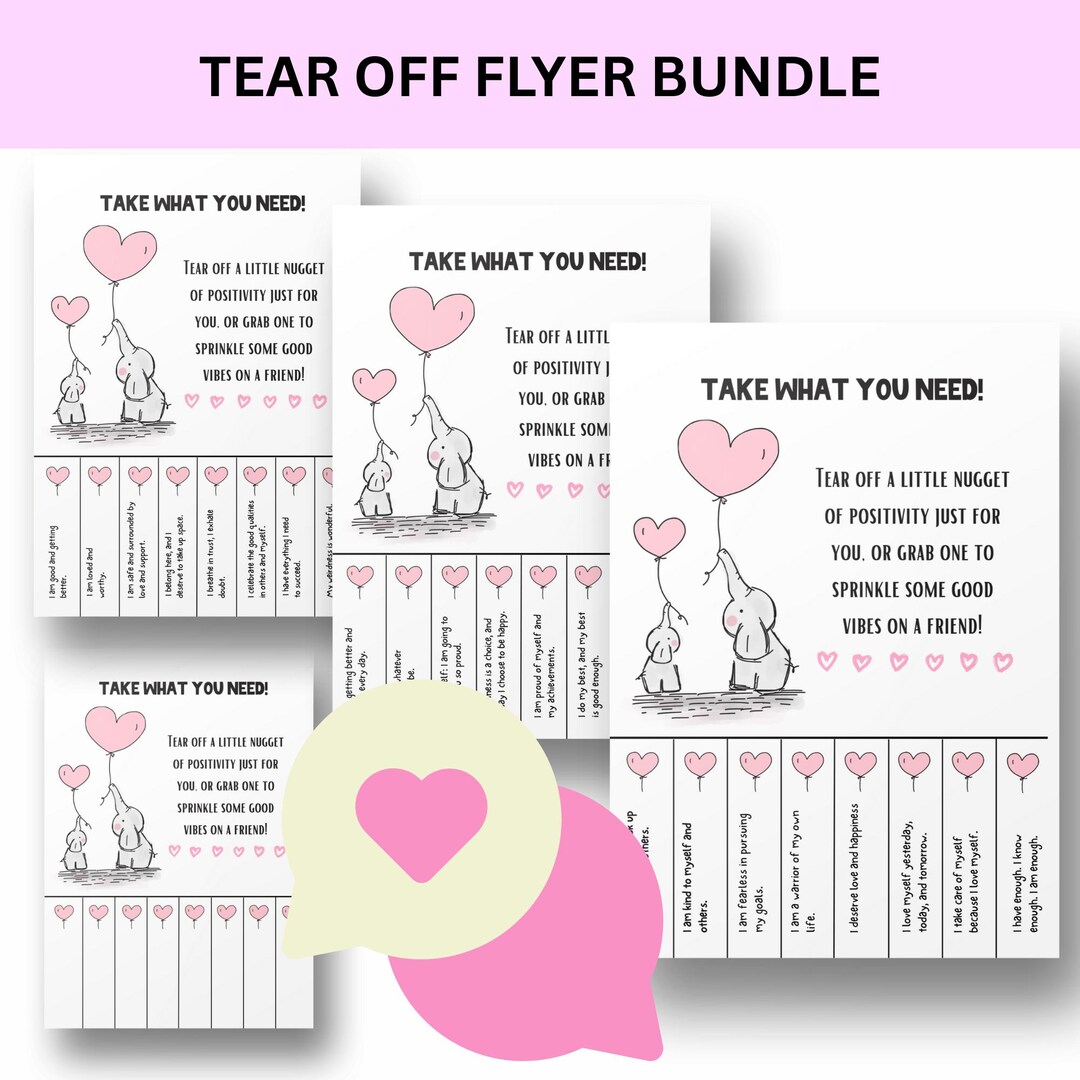 Positive Affirmations for Kids, Tear off Flyer, Tear off Compliments ...