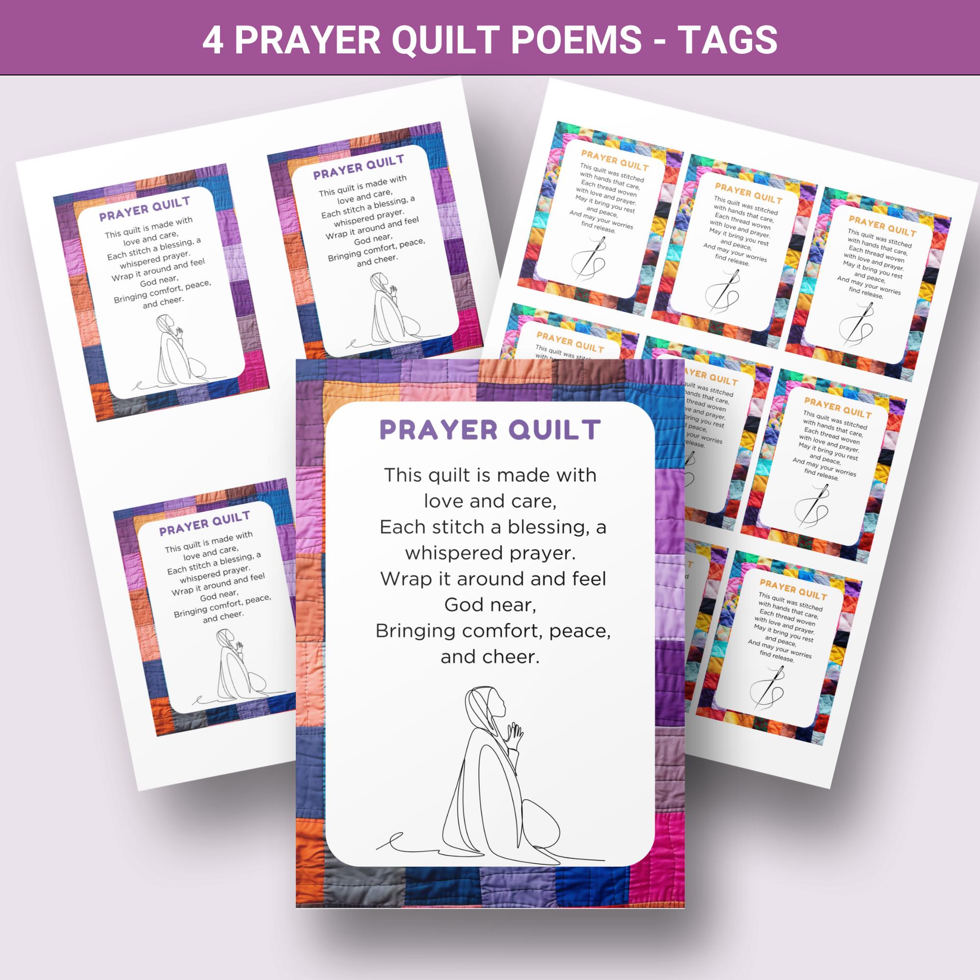 Prayer Quilt Poems Printable Gift Tags: Comfort & Blessings (digital ...