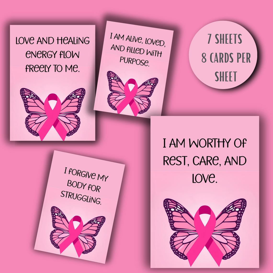Cancer Affirmation Cards: Chemo Support Encouragement Card Printable - Etsy
