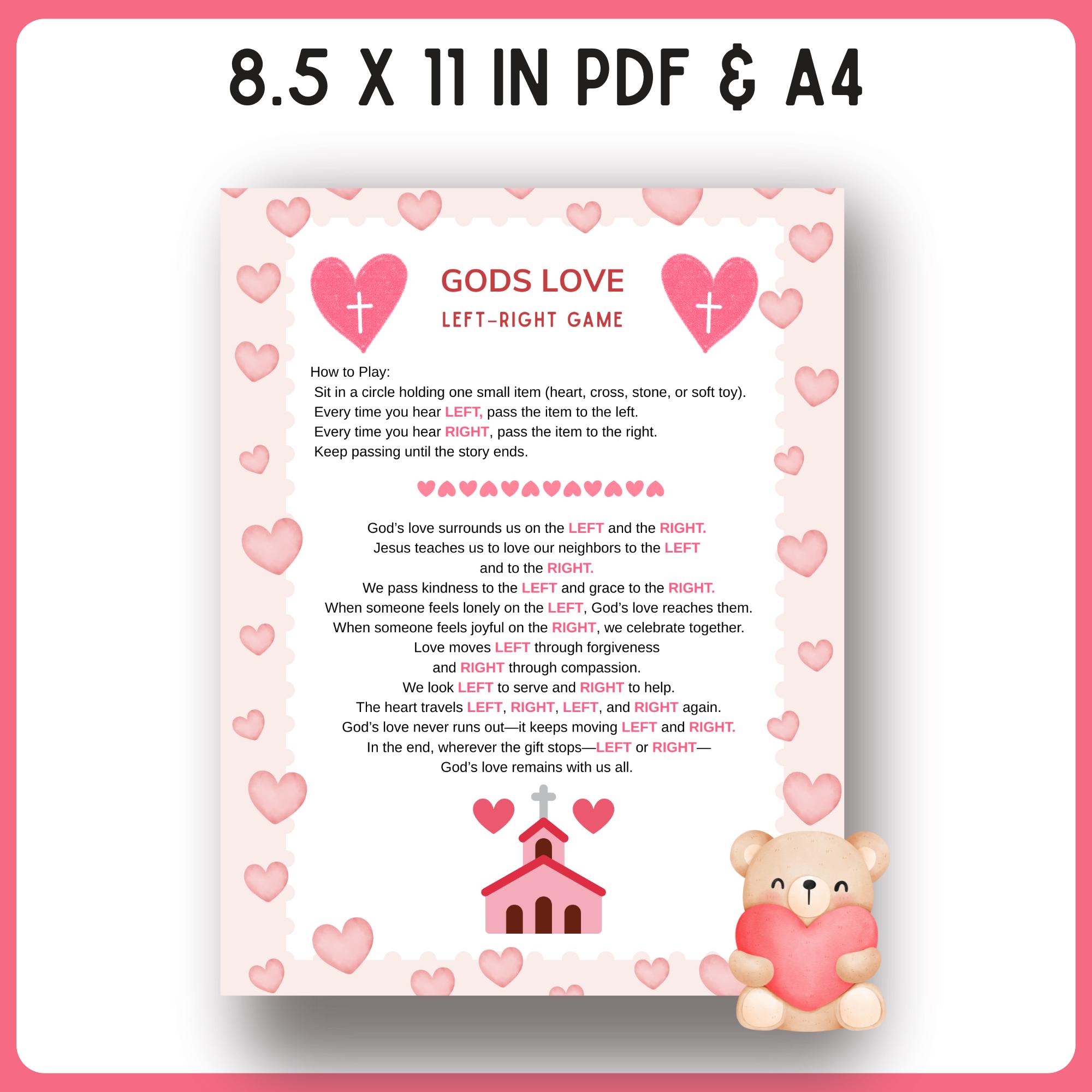 Gods Love Left Right Game Sunday School Bible Study Games Bible Game ...