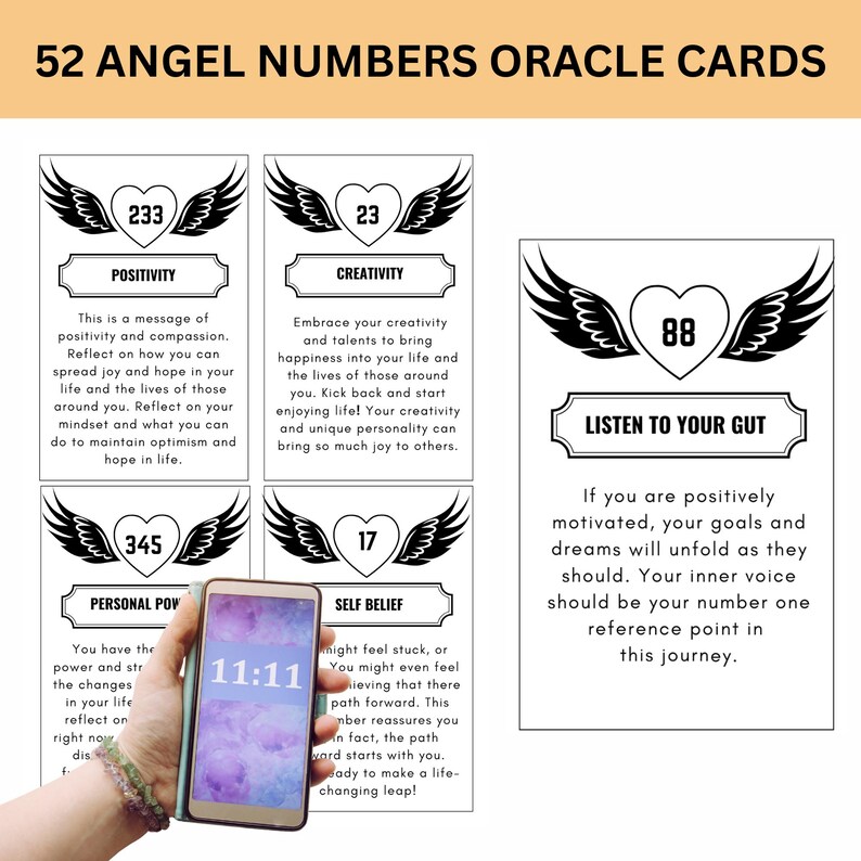 Angel Number Oracle Cards Printable | Intuitive Angel Oracle Cards Deck ...