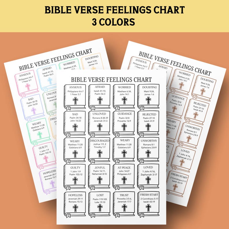 Bible Feelings Chart Printable - Emotions Wheel With Scriptures ...