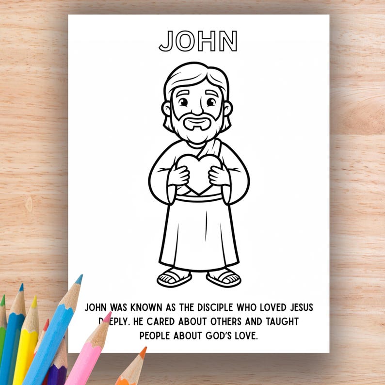 12 Disciples Coloring Page - Bible Coloring Pages for Kids, Christian ...