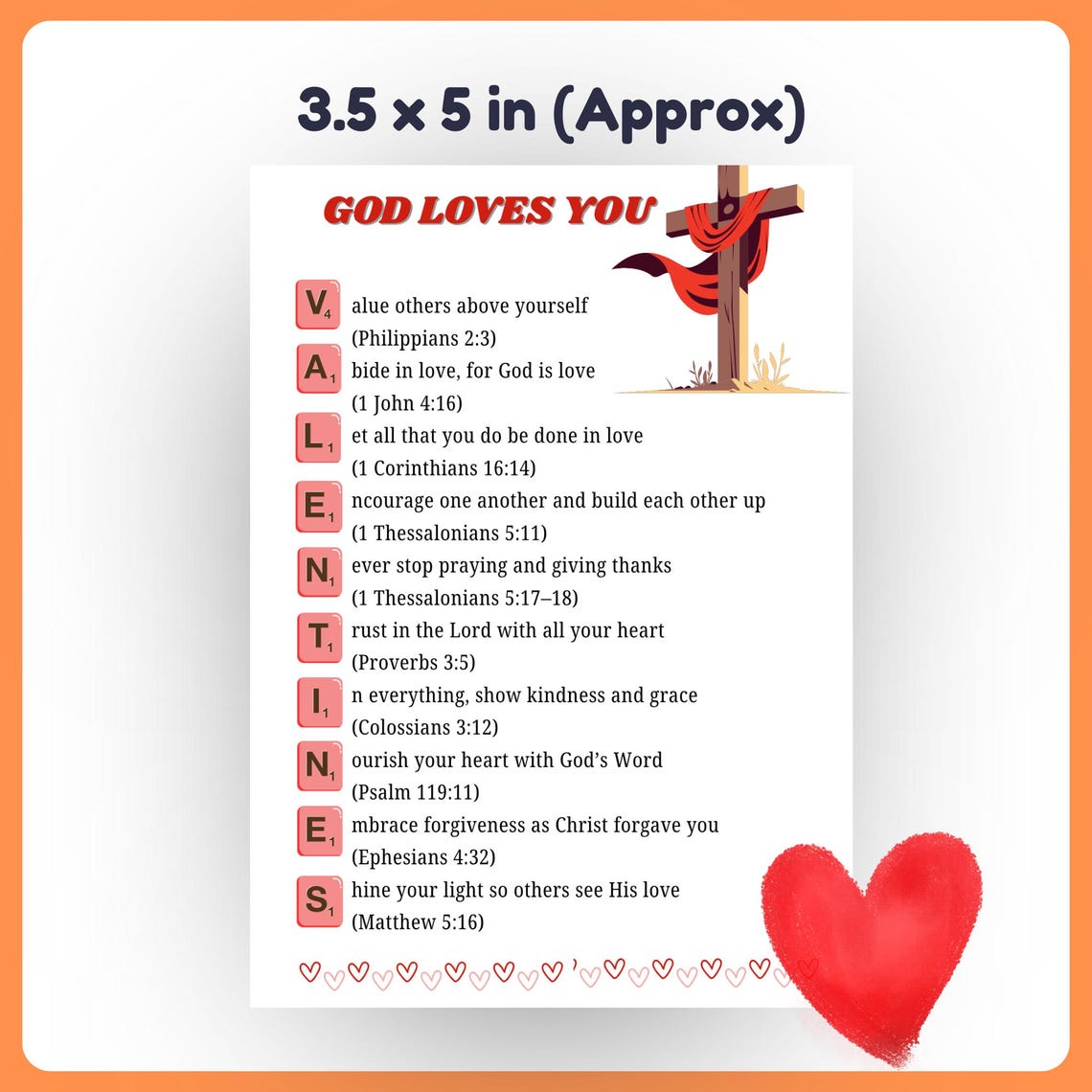Bible Verse Valentine - Christian Valentine's Day , God Loves You - Etsy