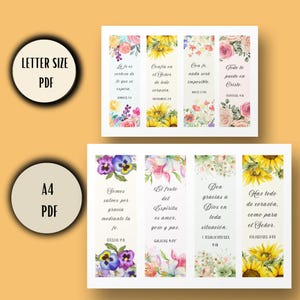 Spanish Bible Verse Bookmarks, Printable Christian Bookmarks Set ...
