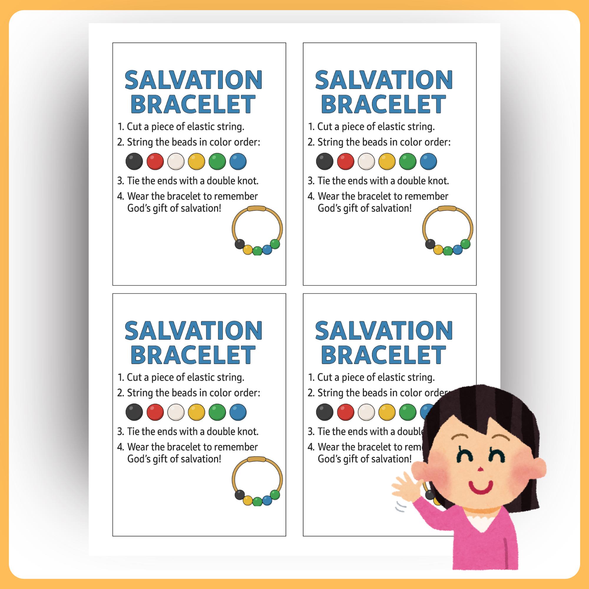 Colors of Salvation Poem Bracelet Craft Cards Printable Bible Lesson - Etsy