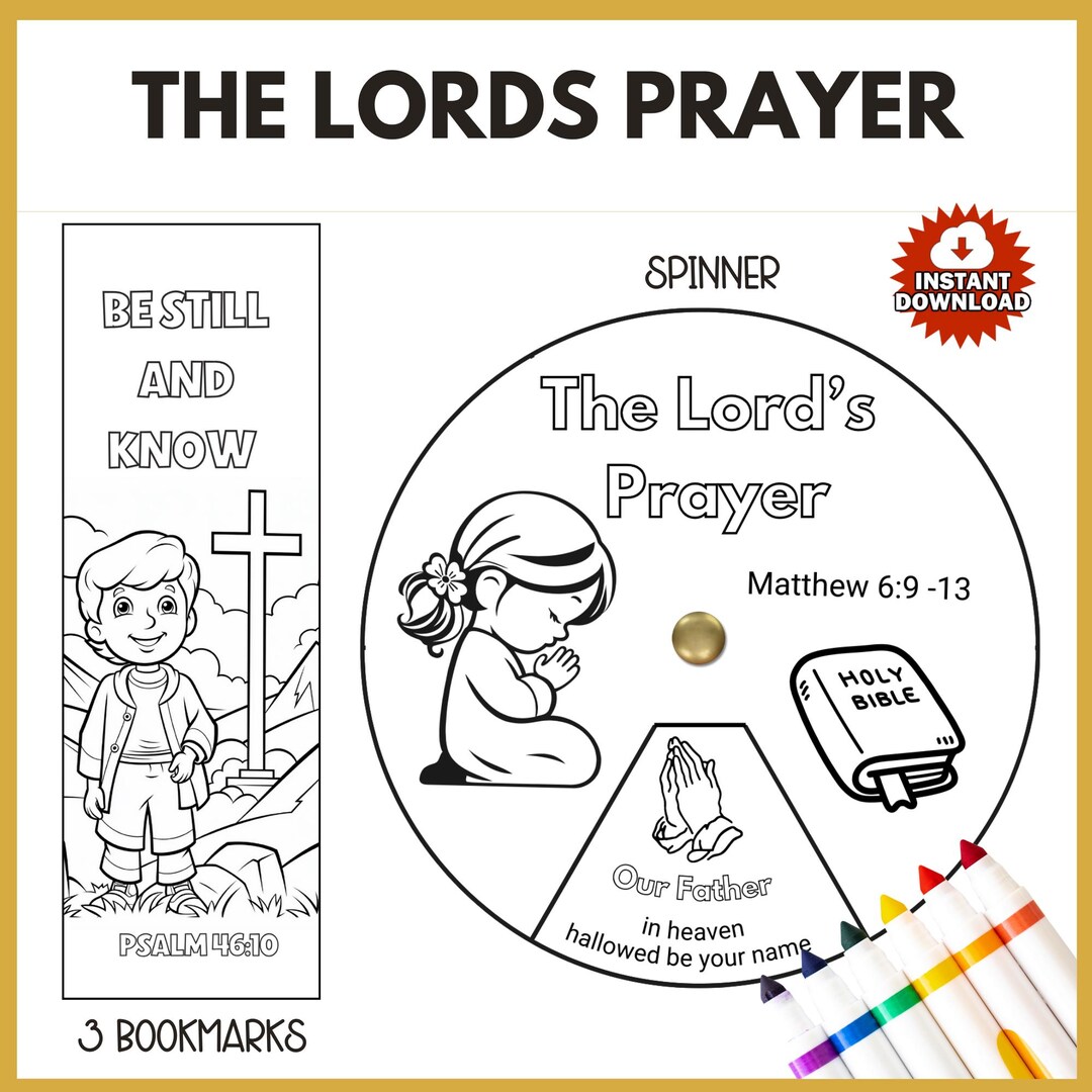 Printable Lords Prayer Wheel, Lord's Bible Verse Sunday School Activity ...