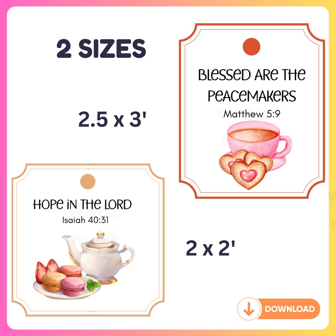 Scripture Tea Bag Tags - Printable Christian Bible Verse Favors for ...