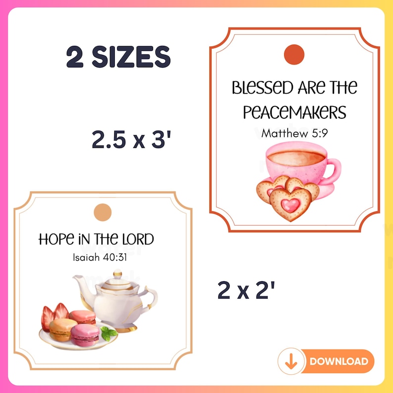 Scripture Tea Bag Tags - Printable Christian Bible Verse Favors for ...