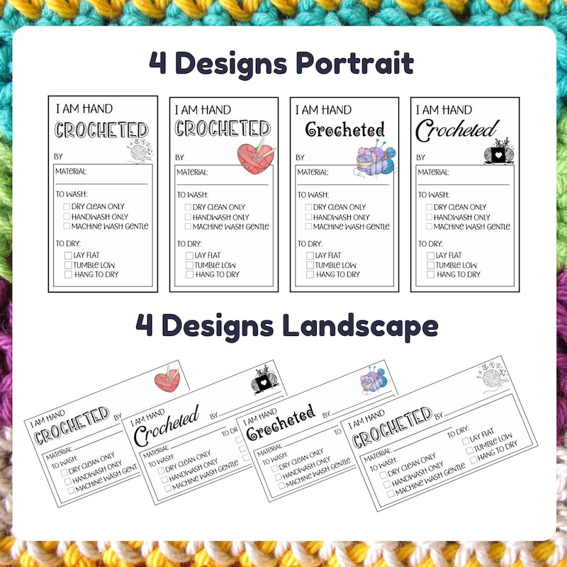 Printable Tags Crochet - Etsy