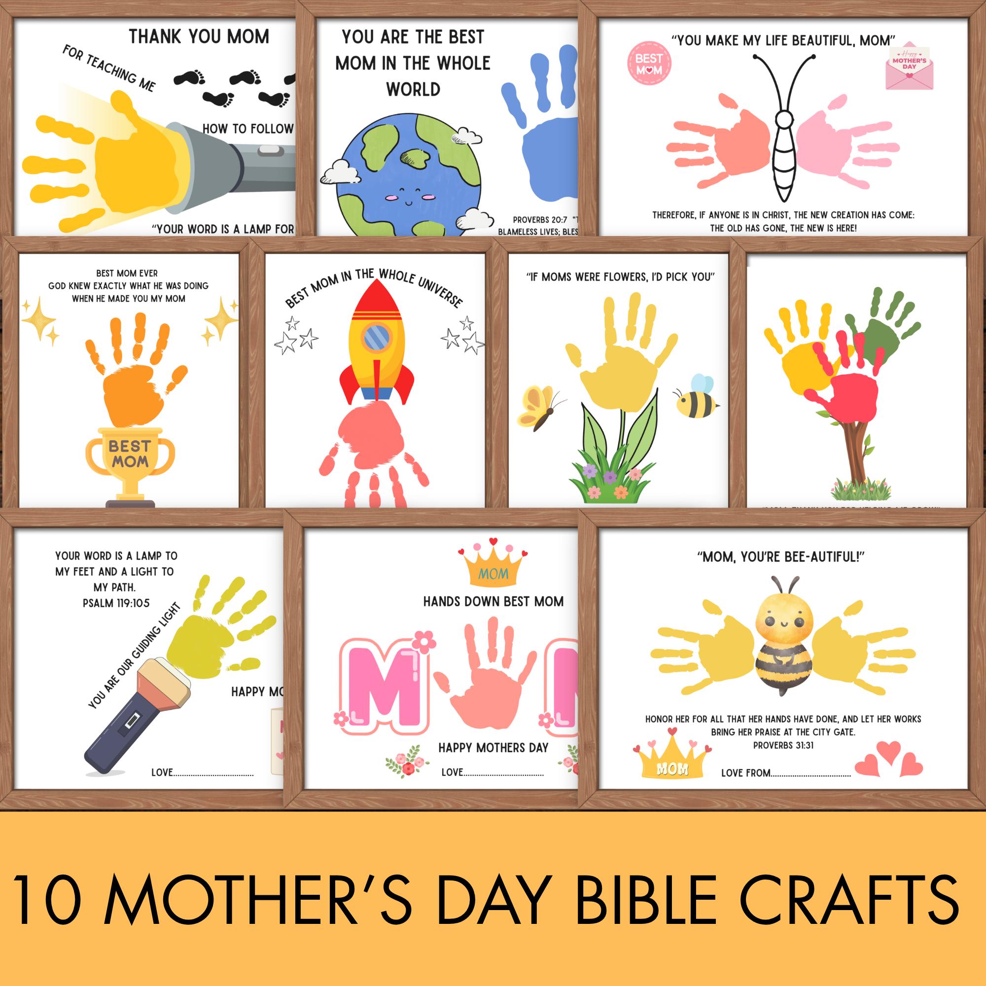 Mother's Day Bible Craft Handprint Art Christian Keepsake (digital ...