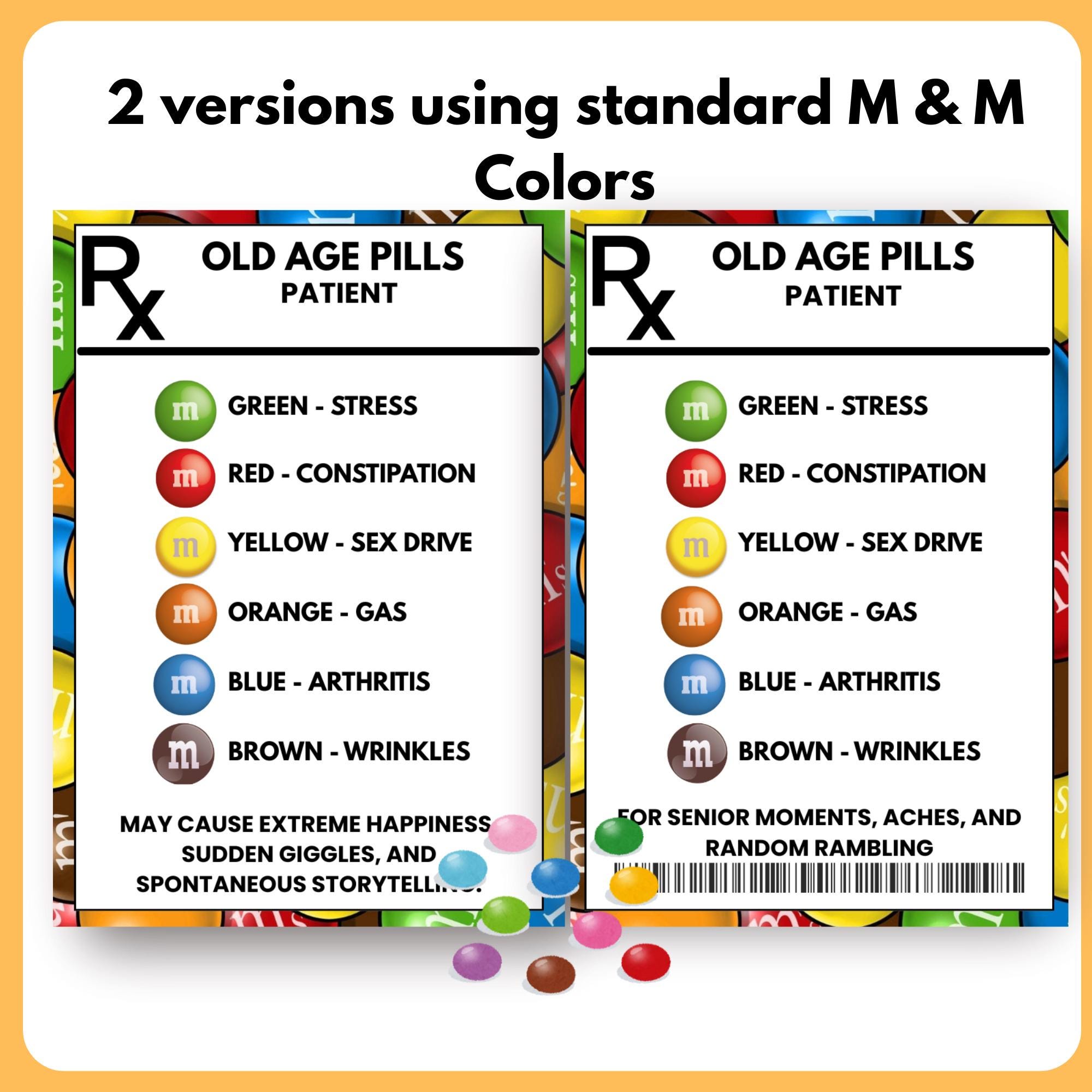 Old Age Pills Tag Printable - Over the Hill - Birthday Gift Tag ...
