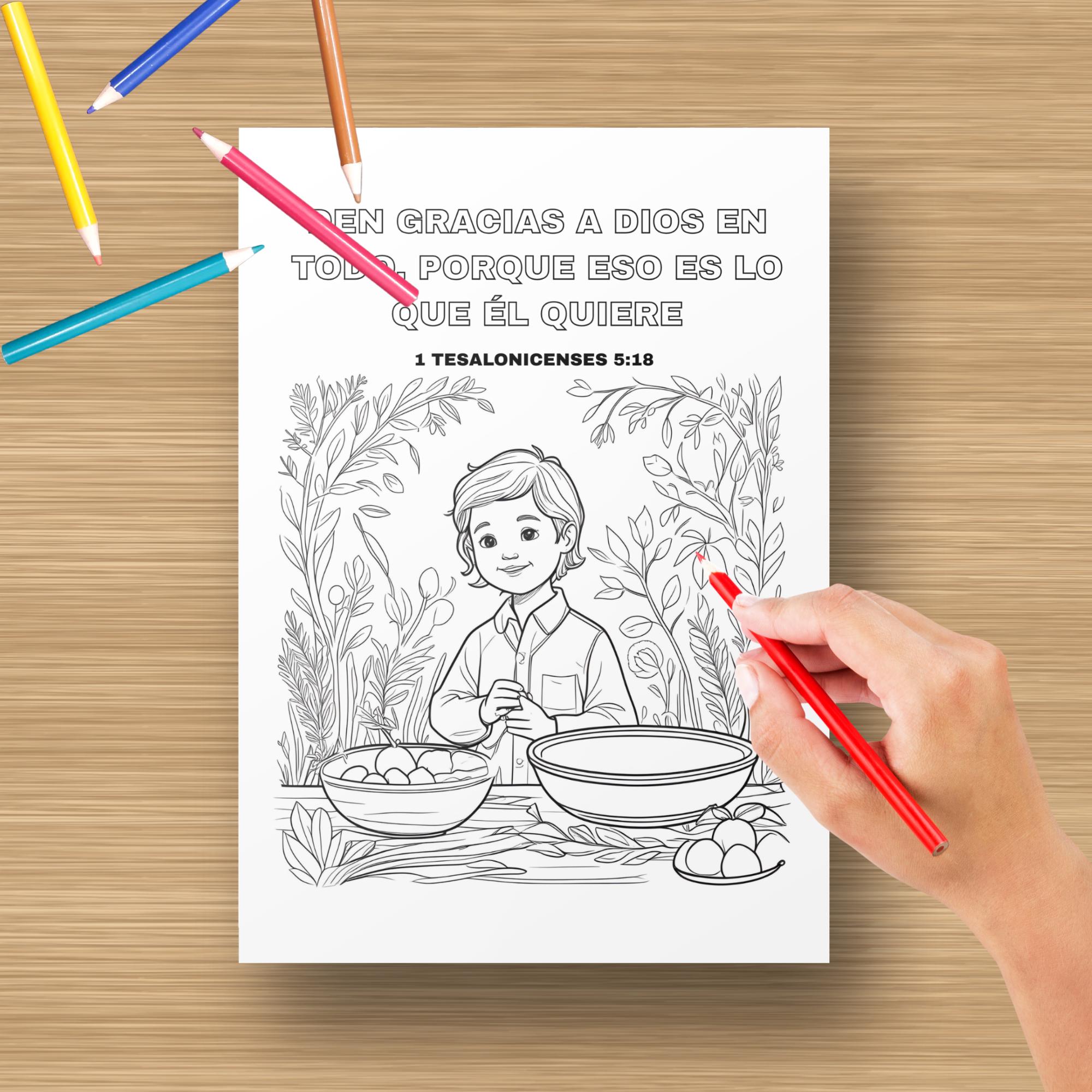 Spanish Bible Verse Coloring Pages for Kids: Sunday School Activity ...