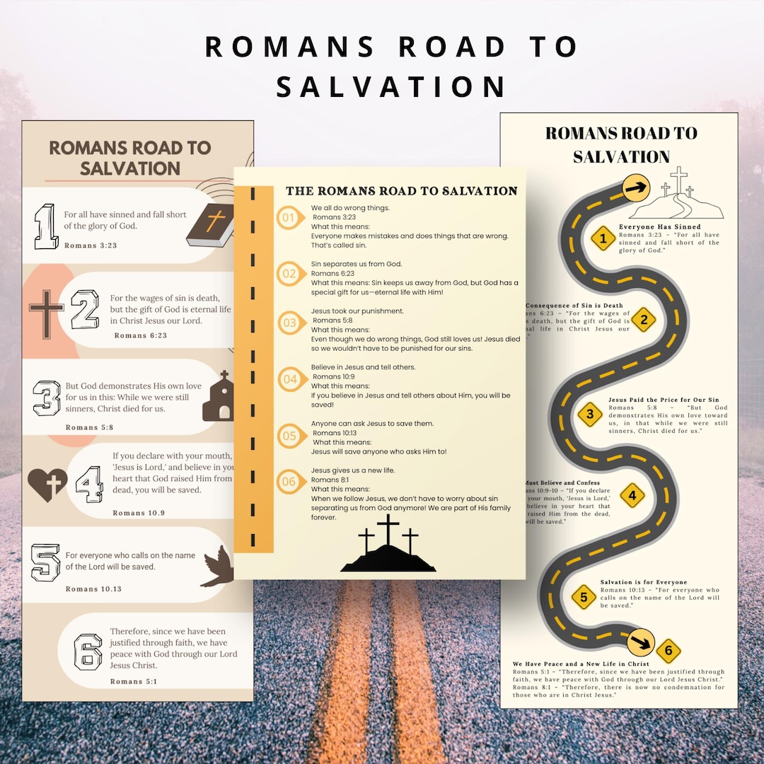 Romans Road to Salvation Printable Bookmarks: Bible Activity (PDF) - Etsy