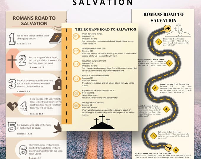 Roman's Road Printable Bookmark. Bright. ESV - Etsy