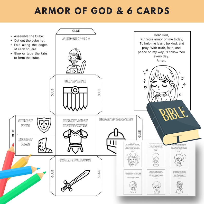 Printable Prayer Cube Bible Verse Craft for Kids - Sunday School Lesson ...