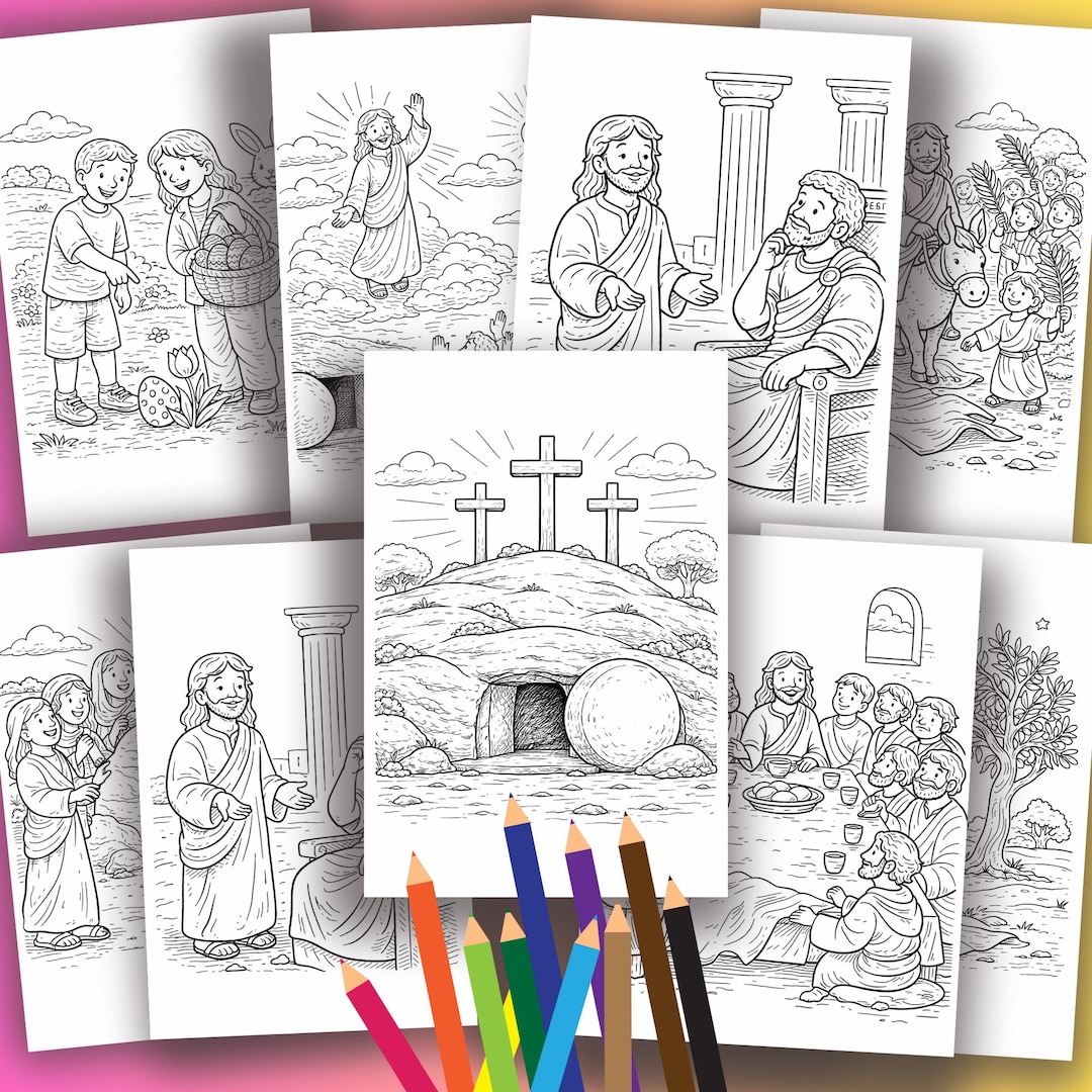 Easter Story Coloring Pages, Religious Easter Story for Kids, He is ...