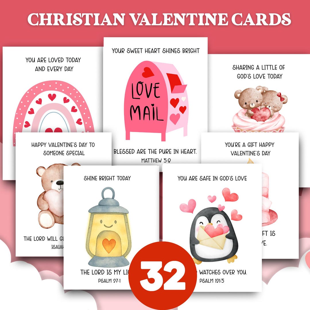Valentine’s Day Bible Verse Cards, Christian Valentine Cards, Bible ...