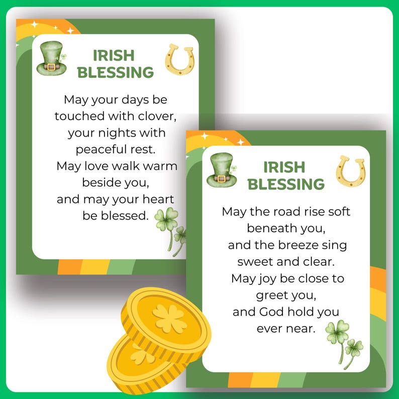 Irish Blessing Cards: St. Patrick's Day Printable (digital Download) - Etsy