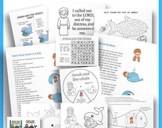 Jonah and the Whale Story Sequencing Preschool Bible Christian Sunday ...