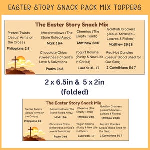 The Easter Story Snack Mix Printable Tag and Bag Topper Easter Basket ...