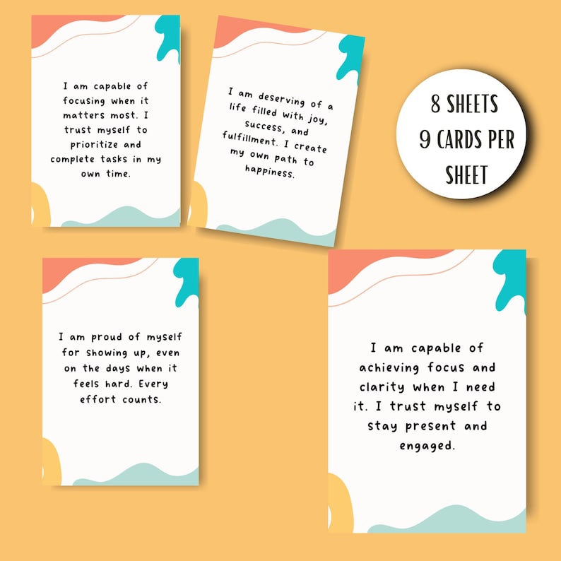 ADHD Affirmation Cards - Printable Tools for Daily Mental Health ...