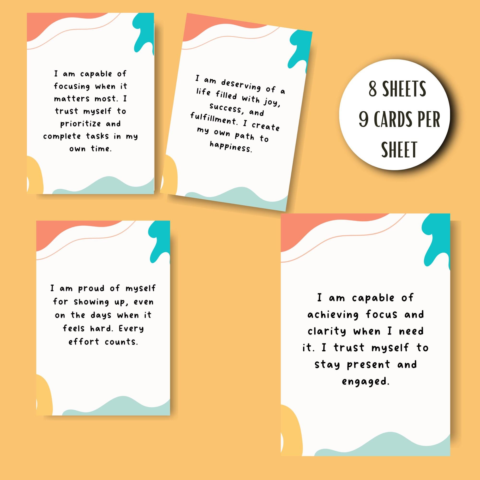 ADHD Affirmation Cards - Printable Tools for Daily Mental Health ...