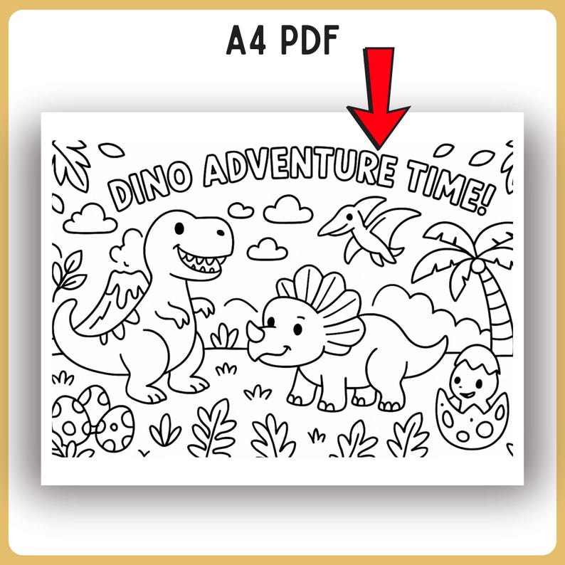 Dinosaur Activity Placemat: Kids' Coloring & Puzzle Sheet (digital ...