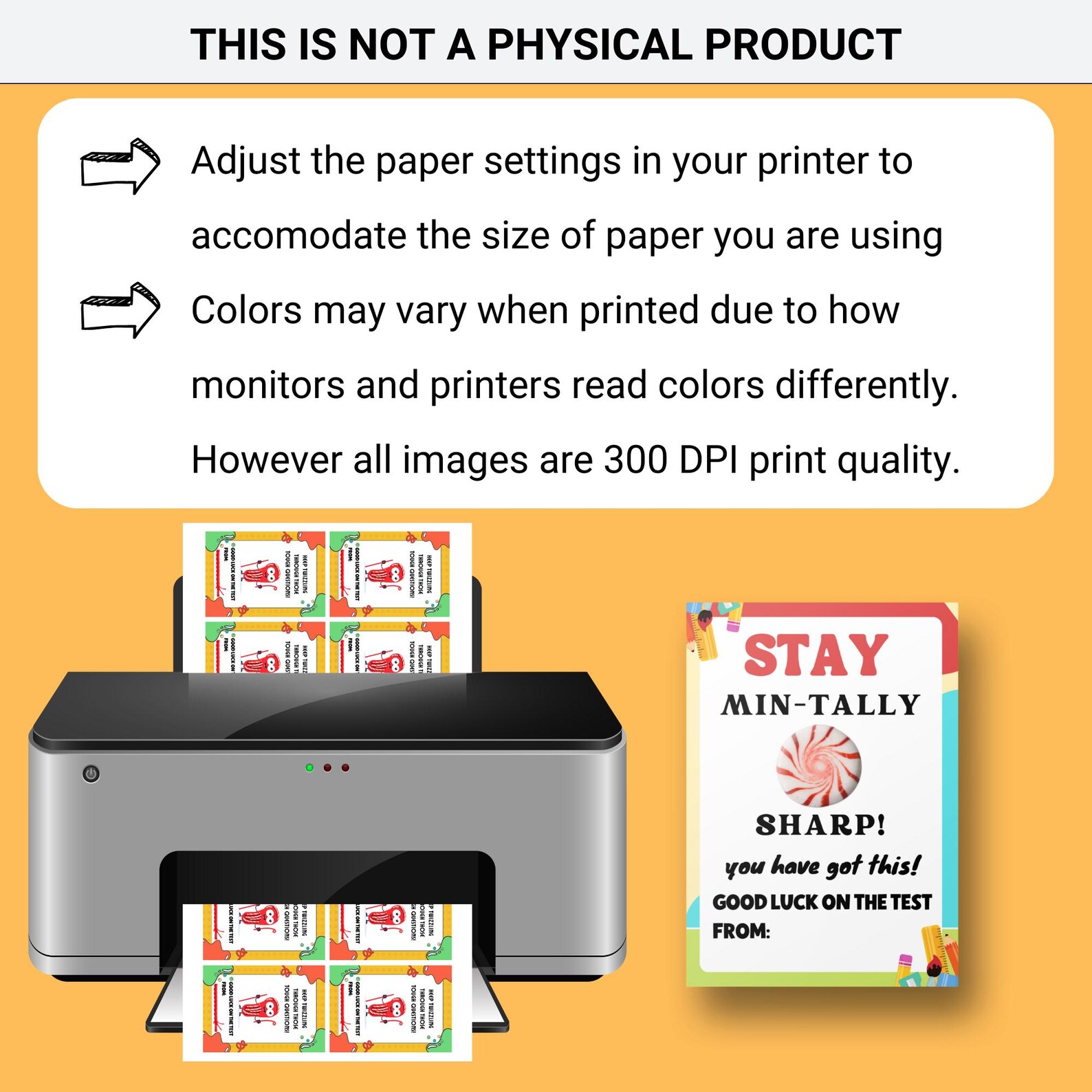 Printable Testing Day Snack Tag Classroom Treat Tag Printable Student ...